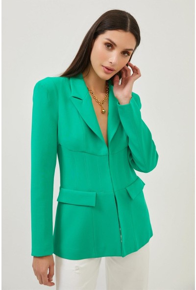Setre Yeşil Belden Oturan Blazer Ceket Setre Yeşil Belden Oturan Blazer Ceket