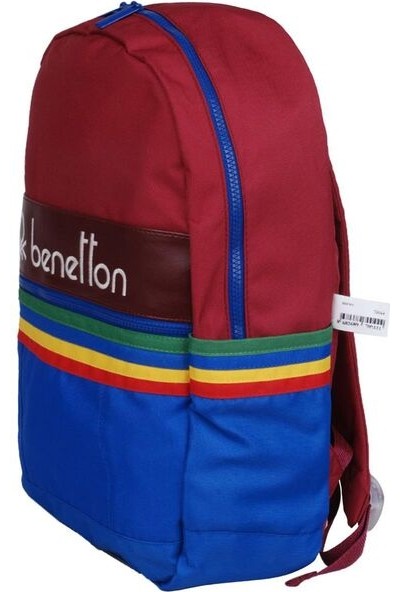 Benetton Bordo Mavi Okul Sırt Çantası
