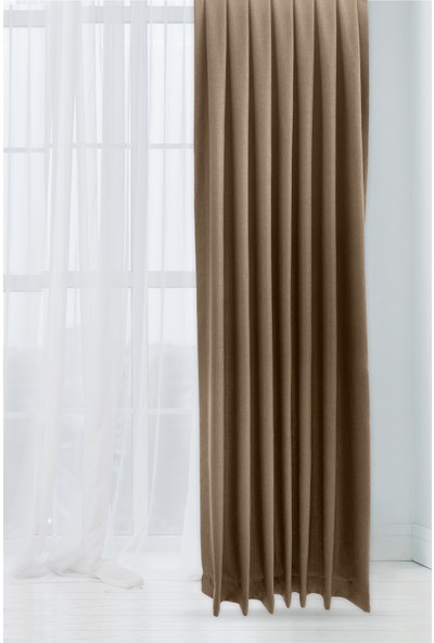 Cortibo Alaska Keten Fon Perde Kakao ( Pilesiz ) Cortibo Alaska Keten Fon Perde Kakao ( Pilesiz )