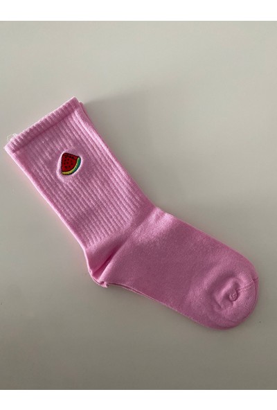 Pamuklu Nakışlı Soket Unisex Çorap