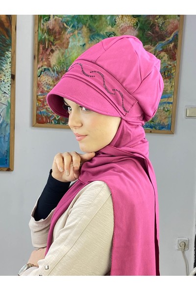 Yoisho Store Toka Desenli Siyah Taşlı Koyu Pembe Tesettür Şapka Bone Yoisho Store Toka Desenli Siyah Taşlı Koyu Pembe Tesettür Şapka Bone