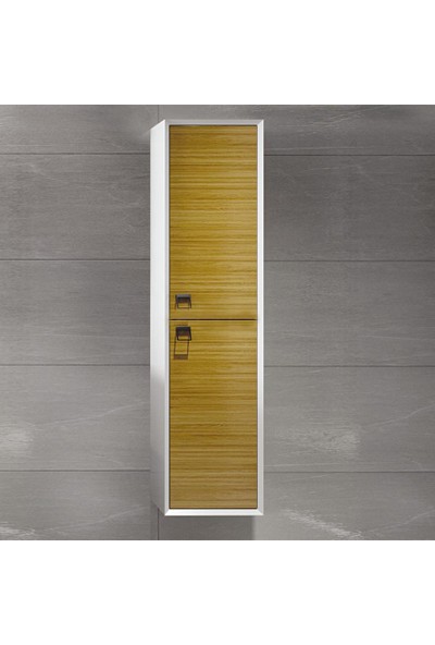 Denko Arma 35 cm Mdf Meşe Banyo Boy Dolabı