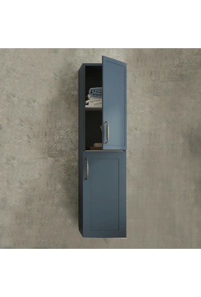 Denko Beyoğlu 35 cm Mdf Mat Lacivert Banyo Boy Dolabı