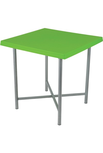 Leva House Comfort Masa 75 x 75 cm Sabit Metal Ayak Ladin Yeşil CT055