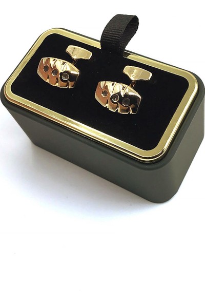 Kravatkolik Altın Renk Dikdörtgen Kol Düğmesi KD1141 Kravatkolik Altın Renk Dikdörtgen Kol Düğmesi KD1141