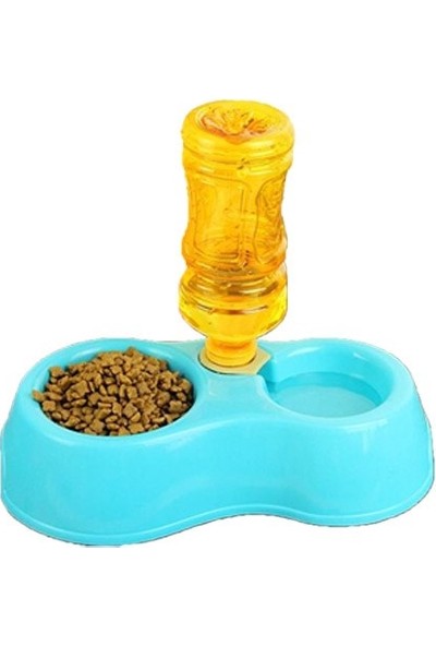 Keyfi Sepet 1 Litre Şişe Uyumlu Iki Hazneli Su ve Mama Kabı Keyfi Sepet 1 Litre Şişe Uyumlu Iki Hazneli Su ve Mama Kabı