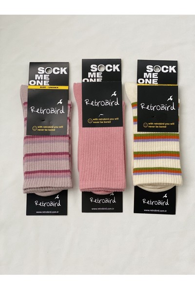 Retrobird 3 Lü Set Spor Çorap Unisex Çok Renkli