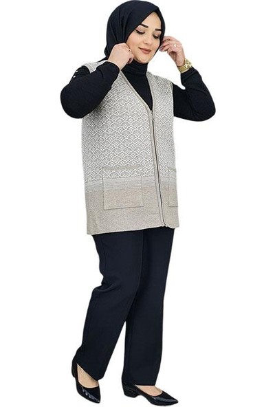 Yelpaze Desenli Kısa Anne Yelek