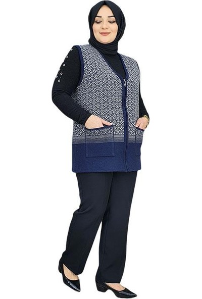 Yelpaze Desenli Kısa Anne Yelek