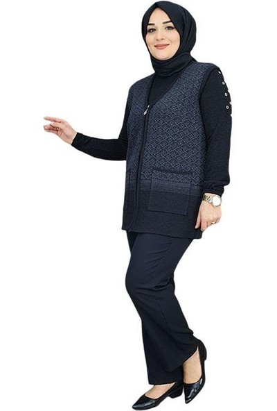 Pys Giyim Yelpaze Desenli Kısa Anne Yelek