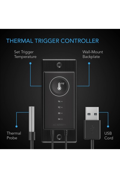 Controller 1 USB Fanları Için Ayarlanabilir Termal Anahtarlayıcı Controller 1 USB Fanları Için Ayarlanabilir Termal Anahtarlayıcı