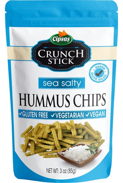 Cipsaş Crunch Stick Deniz Tuzlu Vegan Glütensiz Zeytinyağlı Fırınlanmış Nohut Cipsi (Hummus Chips) Cipsaş Crunch Stick Deniz Tuzlu Vegan Glütensiz Zeytinyağlı Fırınlanmış Nohut Cipsi (Hummus Chips)