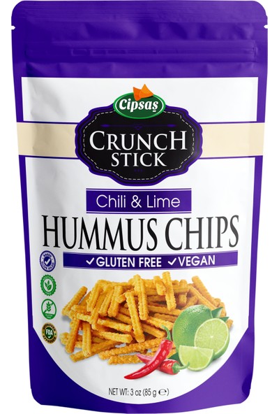 Cipsaş Crunch Stick Acı Biber & Misket Limonu Aromalı Vegan Glütensiz Zeytinyağlı Fırınlanmış Nohut Cipsi (Hummus Chips) Cipsaş Crunch Stick Acı Biber & Misket Limonu Aromalı Vegan Glütensiz Zeytinyağlı Fırınlanmış Nohut Cipsi (Hummus Chips)