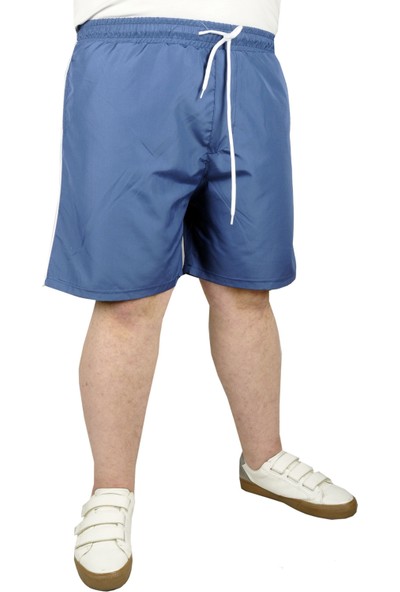 Modexl Büyük Beden Deniz Şortu White Line 21451 Indigo