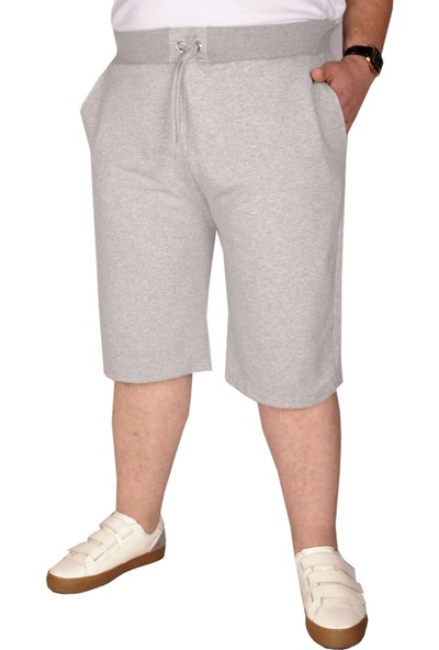 Modexl Büyük Beden Kapri Straight Recycle Basic B20506 Gri