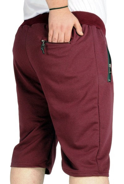 Modexl Büyük Beden Fermuarlı Kapri Recycle B21015 Bordo