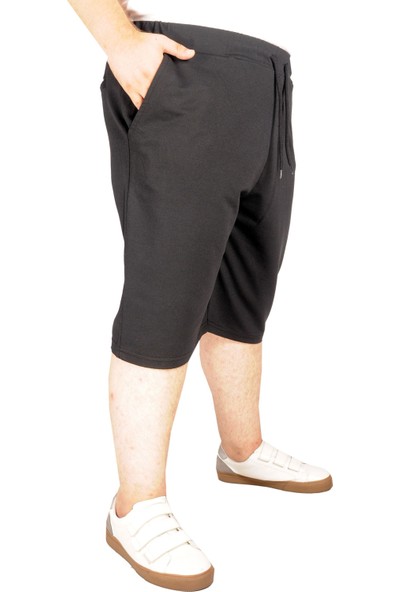 Modexl Büyük Beden Kapri Straight Recycle Basic B20506 Siyah Modexl Büyük Beden Kapri Straight Recycle Basic B20506 Siyah