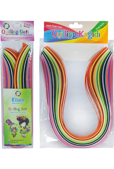 Elux Quilling Ince Set + 300 Quilling Kağıdı 0,5 x 50 cm Ekonomik Set Elux Quilling Ince Set + 300 Quilling Kağıdı 0,5 x 50 cm Ekonomik Set