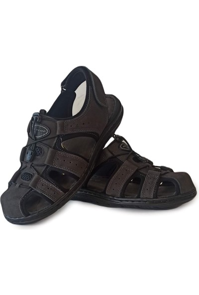 Dunlop Deri Günlük Confort Sandalet Füme 1702