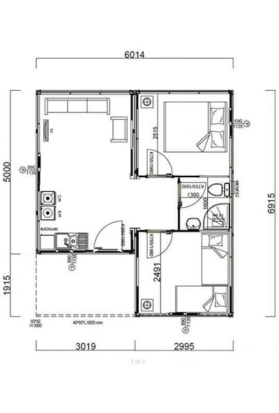 Mavi Prefabrik Birleşim Konteynner