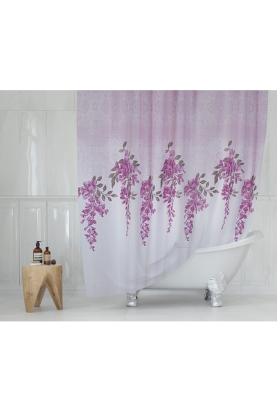Lila Banyo Duş PERDESI-180X200 cm Yeşim Desen Küvet Perdesi Tek Kanat Perde Lila Banyo Duş PERDESI-180X200 cm Yeşim Desen Küvet Perdesi Tek Kanat Perde