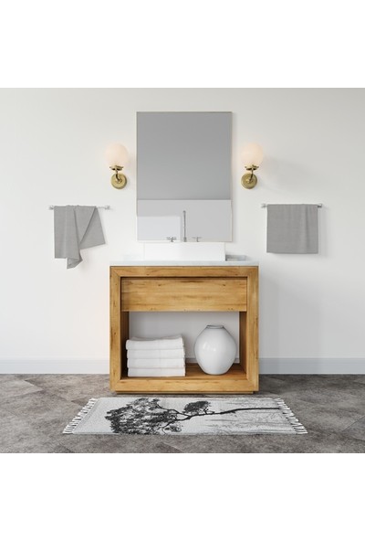 Tropikhome Banyo Paspası Desenli Baskılı 50X80 Püsküllü Polyester Kaymaz Tabanlı Duş Paspası Tropikhome Banyo Paspası Desenli Baskılı 50X80 Püsküllü Polyester Kaymaz Tabanlı Duş Paspası