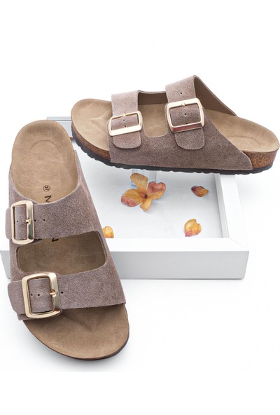 Marjin Kadın Deri Günlük Terlik Poli