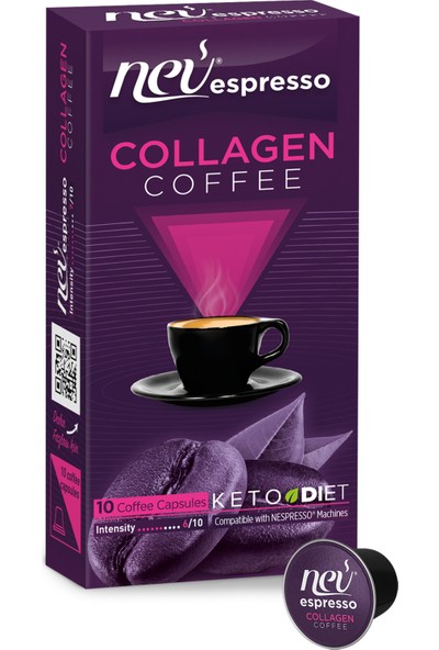 Nev Espresso Collagen'li Kapsül Kahve Nespresso Uyumlu 10'lu Nev Espresso Collagen'li Kapsül Kahve Nespresso Uyumlu 10'lu