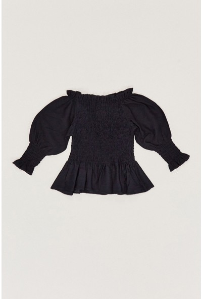 FullaModa Beli ve Kolu Gipeli Çocuk Bluz FullaModa Beli ve Kolu Gipeli Çocuk Bluz