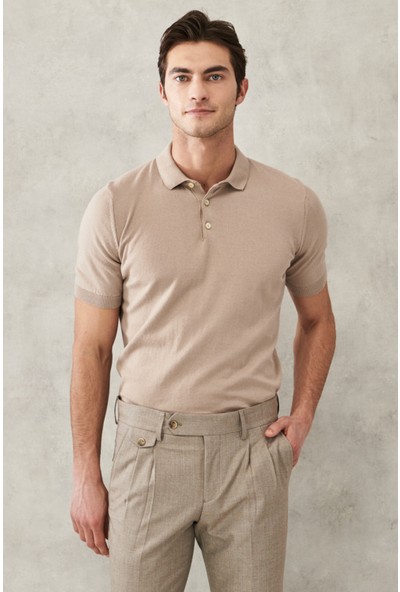 Standart Fit %100 Pamuk Polo Yaka Triko Tişört