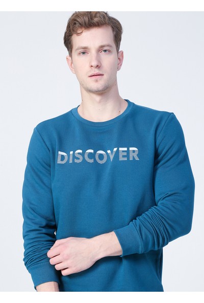 National Geographic Over Bisiklet Yaka Regular Fit Baskılı Mavi Petrol Erkek Sweatshirt National Geographic Over Bisiklet Yaka Regular Fit Baskılı Mavi Petrol Erkek Sweatshirt