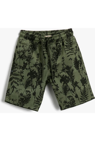 Koton Erkek Çocuk Baskılı Beli Bağcıklı Şort Pamuklu