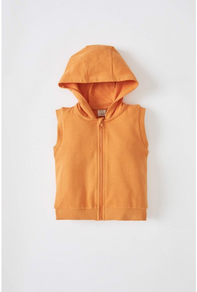 DeFacto Erkek Bebek Kapüşonlu Fermuarlı Pamuklu Sweat Yelek W7972A222SM DeFacto Erkek Bebek Kapüşonlu Fermuarlı Pamuklu Sweat Yelek W7972A222SM
