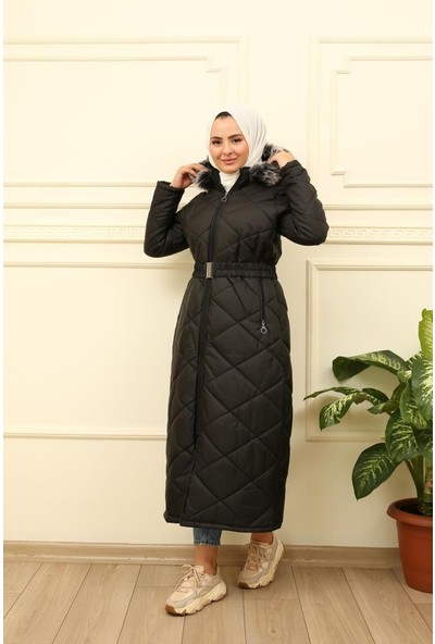 Lurex Moda Kapitone Kürklü Mont 7567 Lurex Moda Kapitone Kürklü Mont 7567