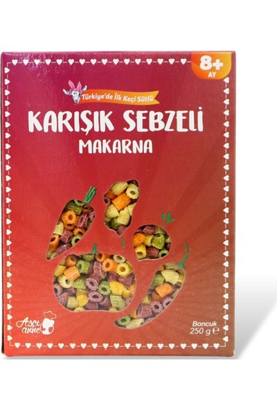 Aşçı Anne Karışık Sebzeli Makarna Boncuk 250 gr