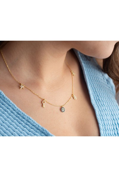 925 Ayar Gümüş Nazarlı Şans Kolyesi