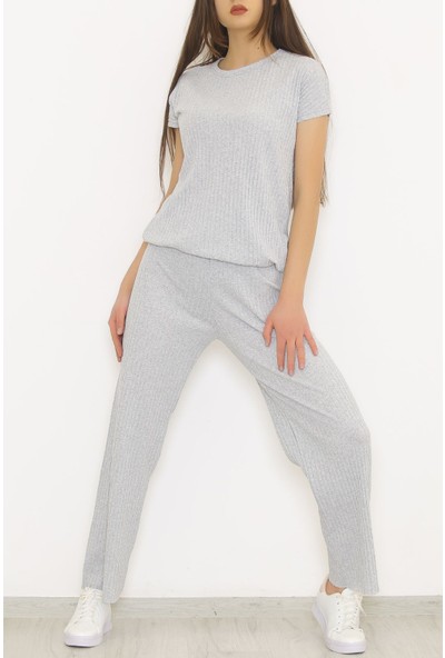 Makri Pazar Yan Büzgülü Fitilli Takım Açıkgri - 9069.1567. Makri Pazar Yan Büzgülü Fitilli Takım Açıkgri - 9069.1567.