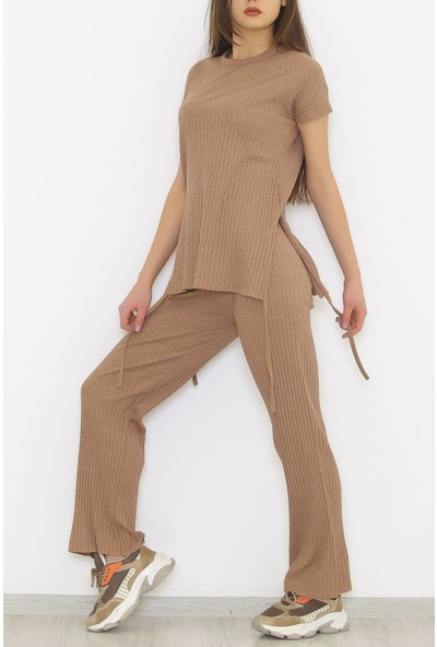 Makri Pazar Yan Büzgülü Fitilli Takım Sütlükahve - 9069.1567. Makri Pazar Yan Büzgülü Fitilli Takım Sütlükahve - 9069.1567.