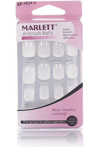 Marlett 24'lü French Takma Tırnak (Beyaz)