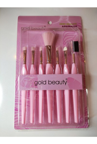 Gold Beauty 7'li Makyaj Fırça Seti (Şeker Pembe) Gold Beauty 7'li Makyaj Fırça Seti (Şeker Pembe)