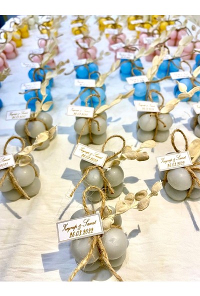 Dolunay Store 25 Adet Isme Özel Bubble Mum Nikah Nişan Söz Hatıralığı Süsü
