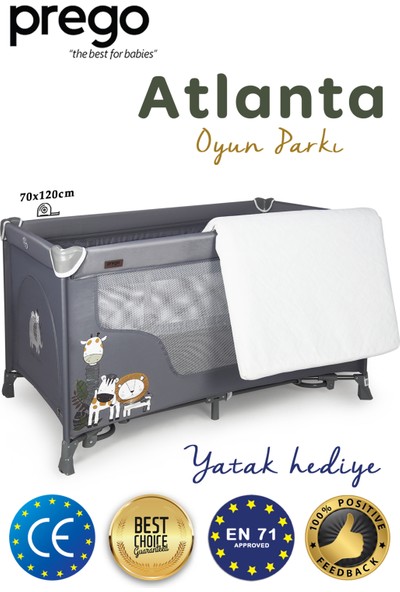 Prego Atlanta Oyun Parkı 70*120 cm + Yatak