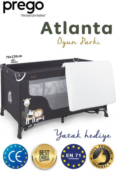 Prego Atlanta Oyun Parkı 70*120 cm + Yatak