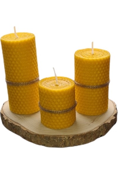 Miraticaret %100 Doğal El Yapımı Bal Mumu 3'lü Set