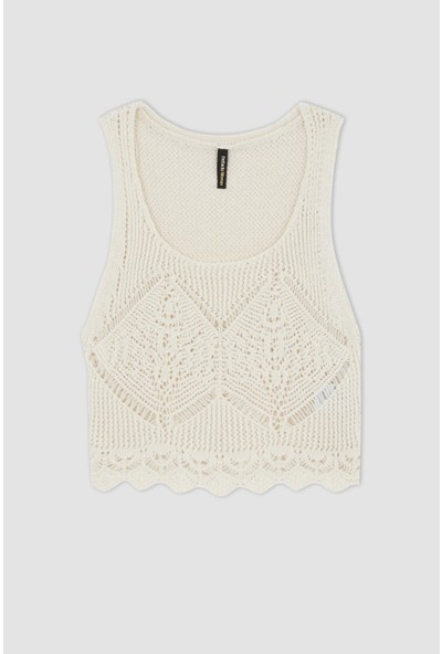 DeFacto Fitted Kroşe Triko Crop Atlet X7270AZ22SP