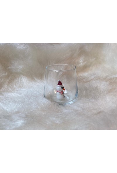 6'lı Kardan Adam Figürlü Kahve Yanı Su Bardağı Takımı