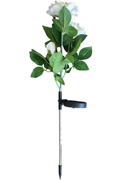 Deyuer Su Geçirmez Güneş Enerjisi Gül Çiçek Şeklinde LED Bahçe Işıkları - Beyaz (Yurt Dışından) (Yurt Dışından)