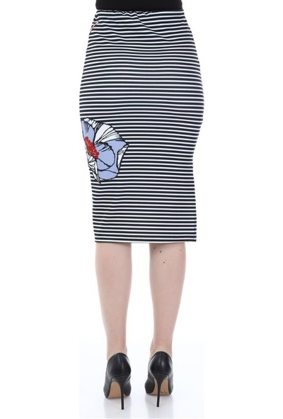 Latua Design Uzun Yırtmaçlı Lastikli Kalem Etek