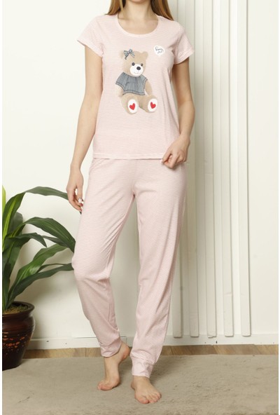 Lady Secret Pembe Kadın Pijama Takımı Kısa Kollu Pamuklu