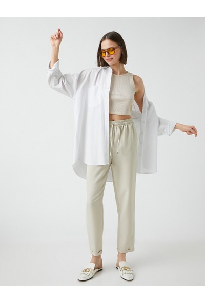 Koton Beli Lastikli Cepli Havuç Pantolon